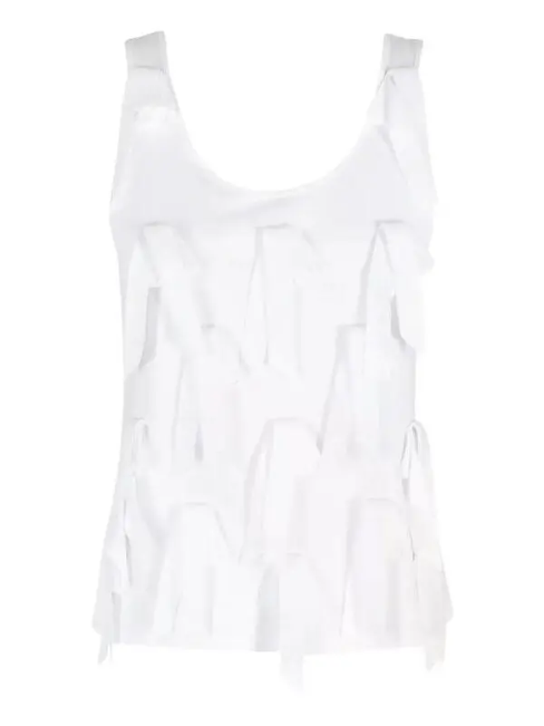 ISABELLE BLANCHE Bow-embellished Sleeveless Top - White
