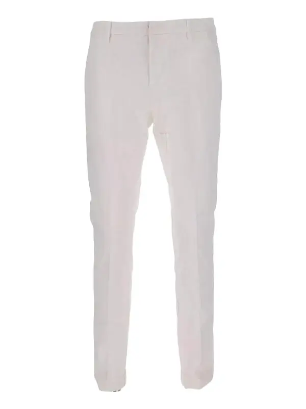 DONDUP Pressed-crease Turn-up Trousers - White