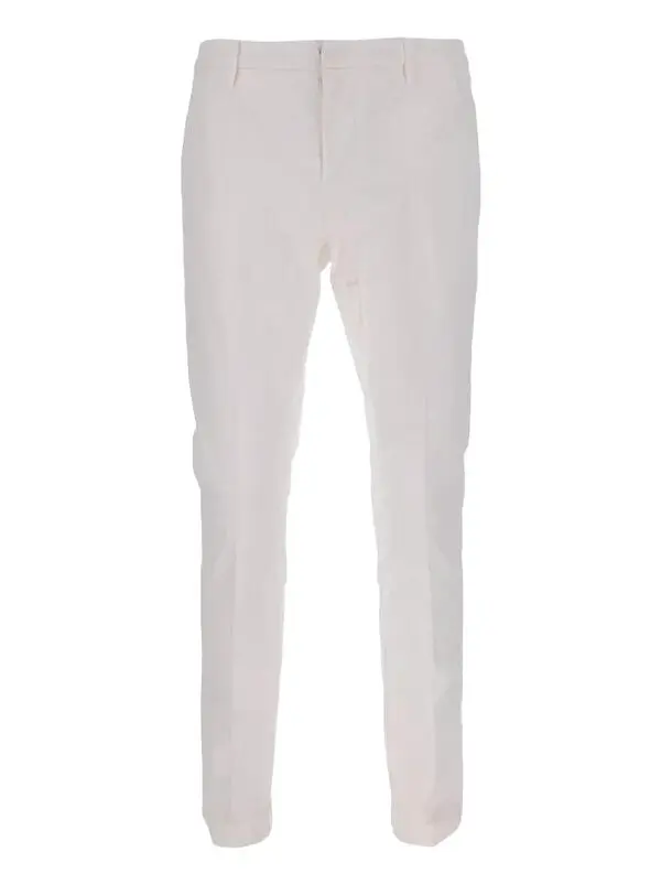 DONDUP Pressed-crease Turn-up Trousers - White