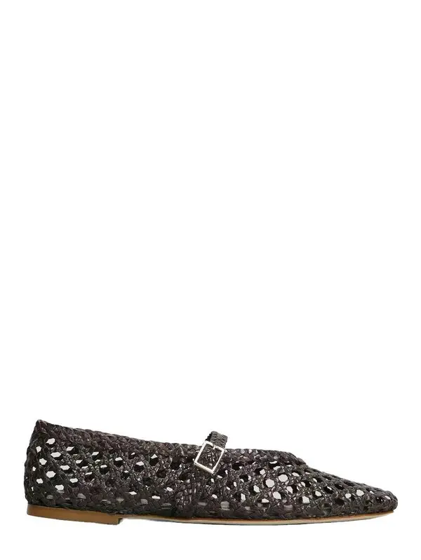 FABIO RUSCONI Francy Woven Leather Ballet Flats - Brown