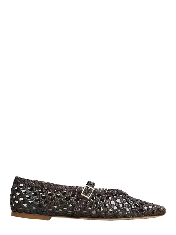 FABIO RUSCONI Francy Woven Leather Ballet Flats - Brown