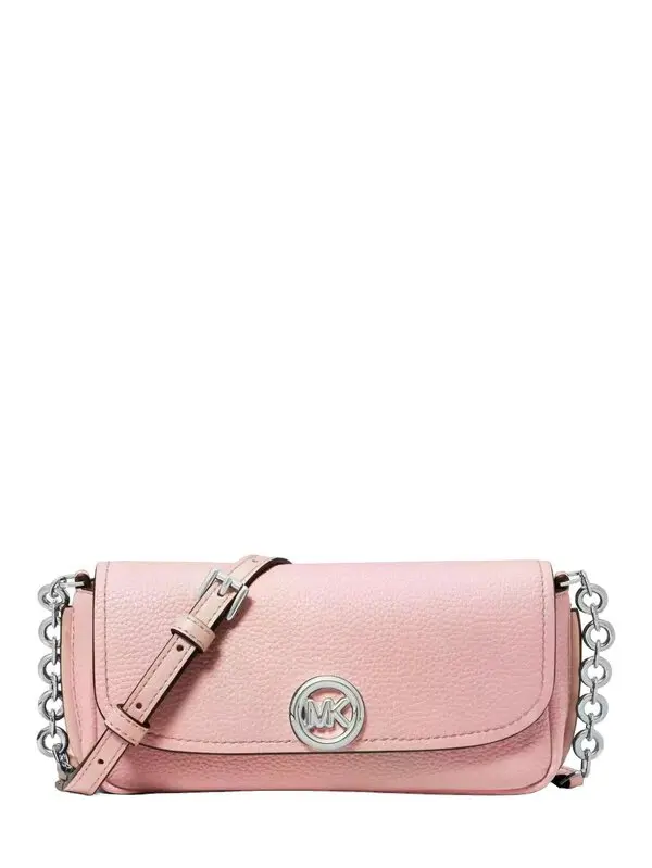 Michael Kors Pebbled-leather Chain-link Shoulder Bag - Pink