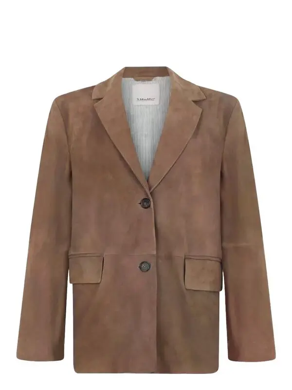 Max Mara Anfora Suede Notched-lapel Jacket - Brown