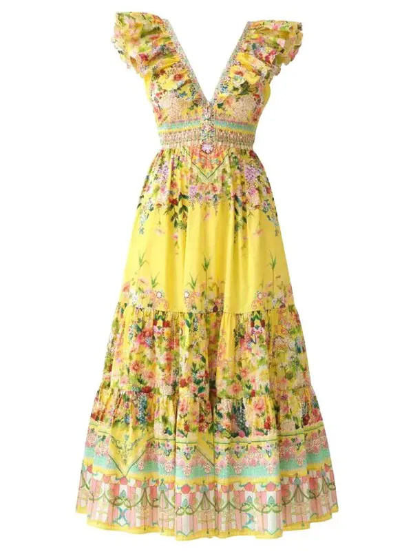 Camilla Lady Limonada Midi Dress - Yellow
