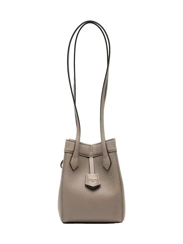 Fendi Mini Origami Leather Shoulder Bag - Brown