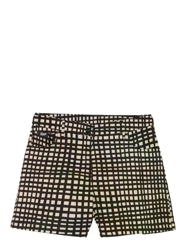 PENCE 1979 Luna Vichy-pattern Shorts - Neutrals