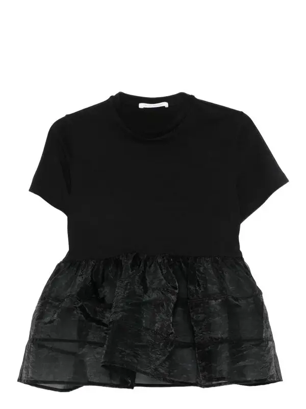 Cecilie Bahnsen David Ruffled Peplum T-shirt - Black