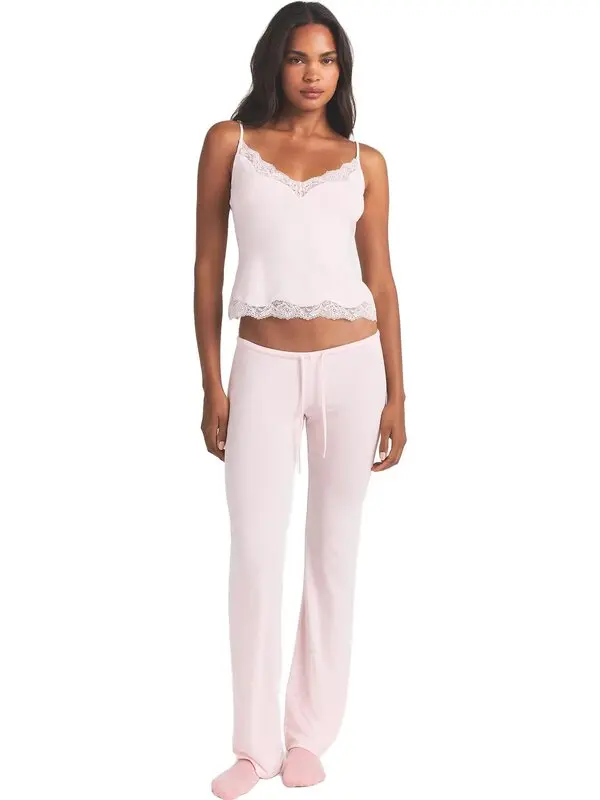 SKIMS Lace Cami Top And Pant Set - Barely Pink