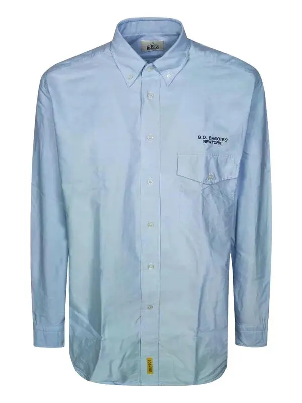 B.D.BAGGIES Logo-embroidered Button-down Shirt - Blue