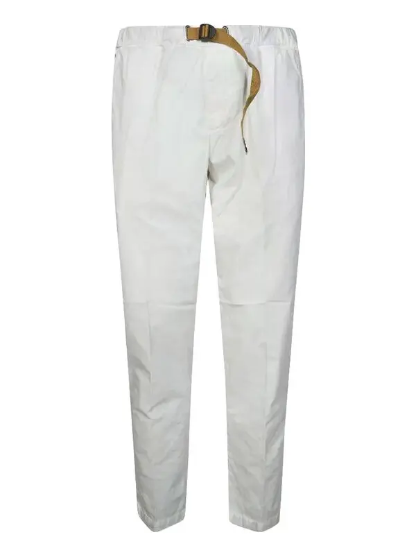 WHITE SAND Buckled-belt Trousers - White