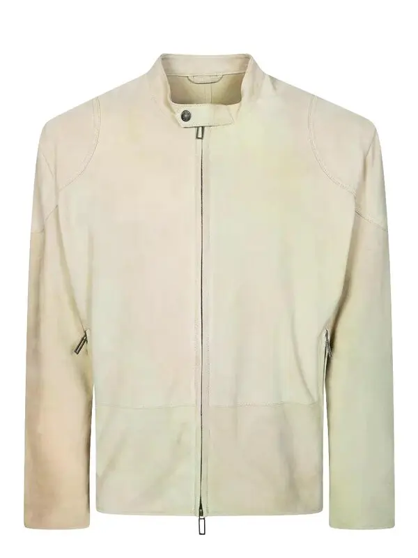 PAOLO PECORA Suede Panelled Jacket - Neutrals