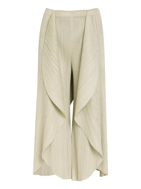 Issey Miyake Pleated Wide-leg Trousers - Light Grey