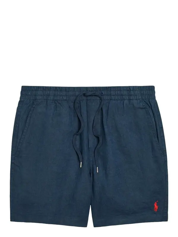 Polo Ralph Lauren Logo-embroidered Linen Shorts - Navy