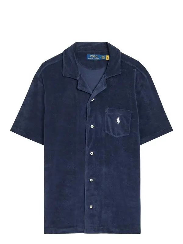 Polo Ralph Lauren Logo-embroidered Terry Shirt - Navy