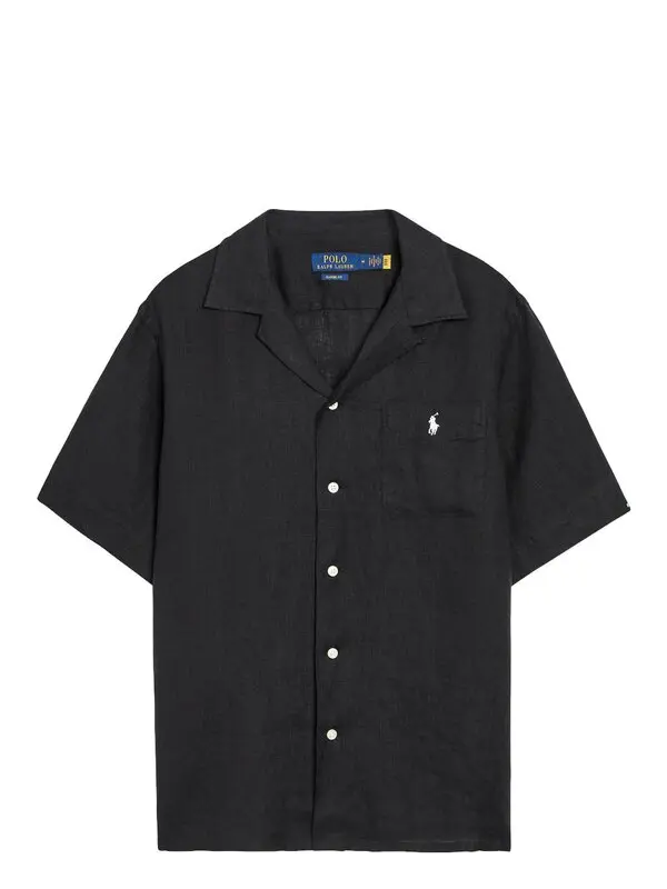 Polo Ralph Lauren Logo-embroidered Linen Shirt - Black