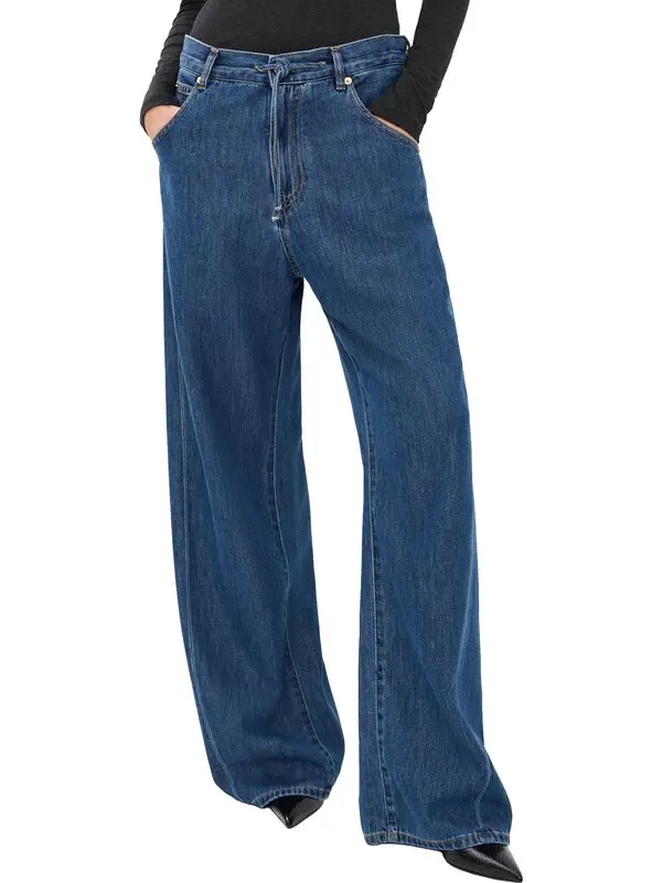 DARKPARK Iris Paper Bag Wide Leg Jeans - Blue New York