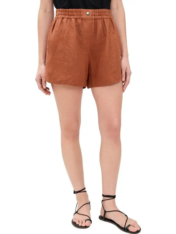 APIECE APART Mar Linen Shorts - Harissa