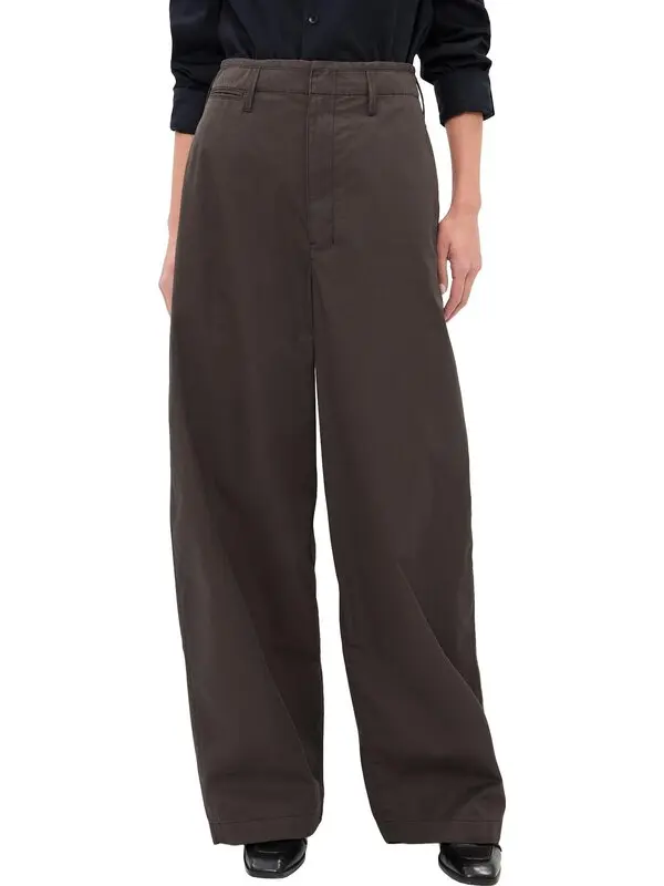 LEMAIRE Wide-leg Chino Trousers - Ristretto