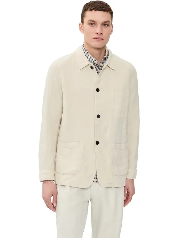 Portuguese Flannel Labura Linen Jacket - Ecru