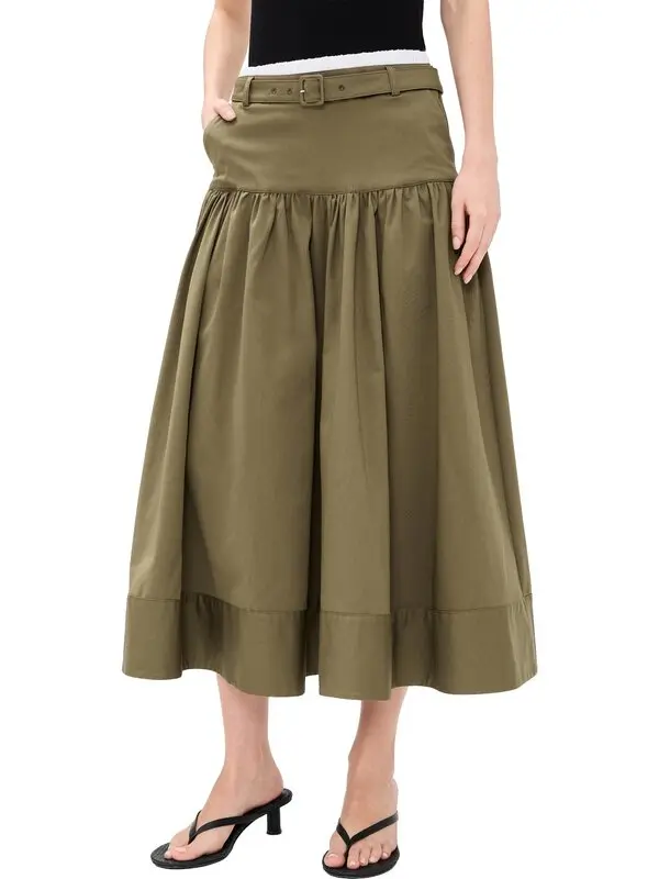 Cinq À Sept Peri Skirt - Dark Olive/white