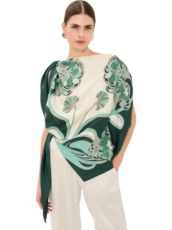 La DoubleJ Full-on Foulard Silk Top - Blooming Tulip Placee