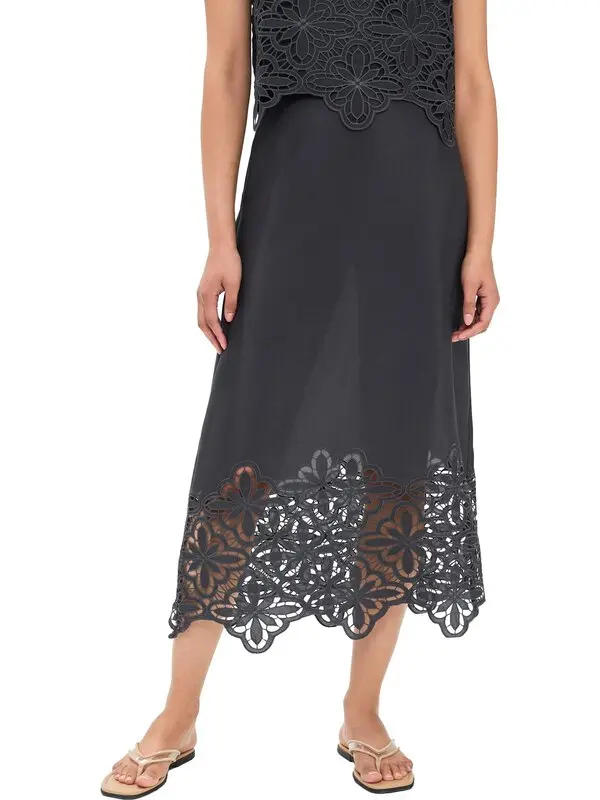 Splendid Pia Eyelet Skirt - Lead