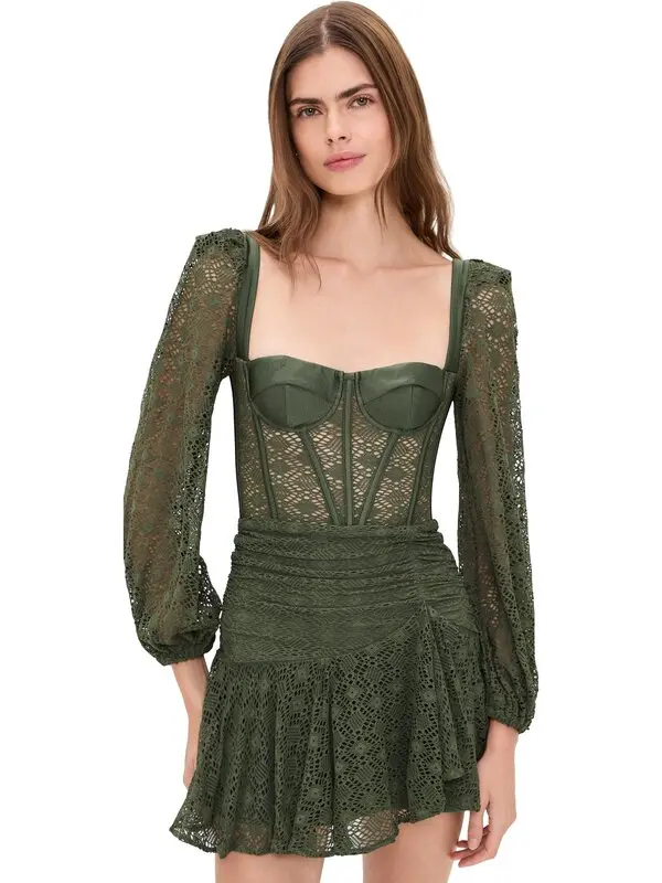 PatBO Sirena Mini Dress - Green