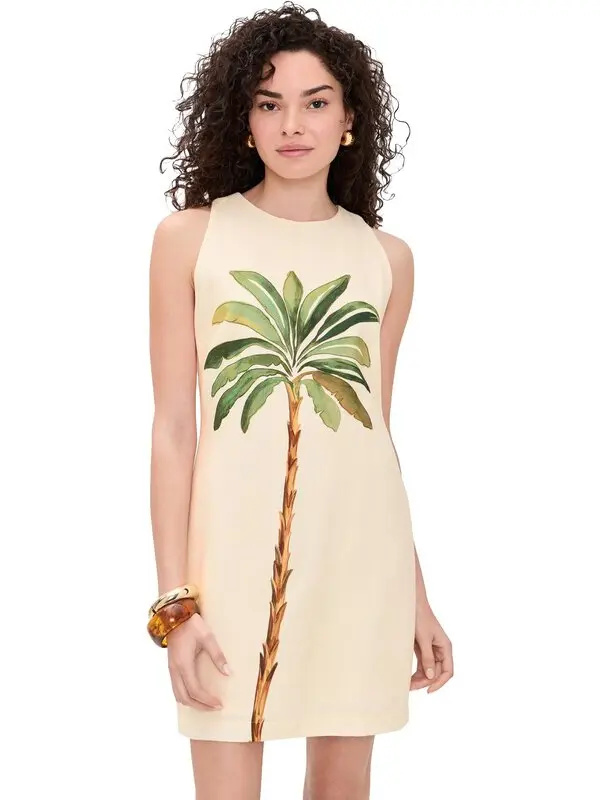 DRESS TO Palm Tree Print Mini Dress - Tropical Print