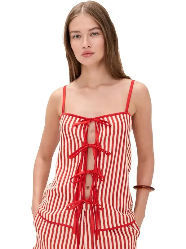 BAILEY ROSE Striped Tank Top - Chili