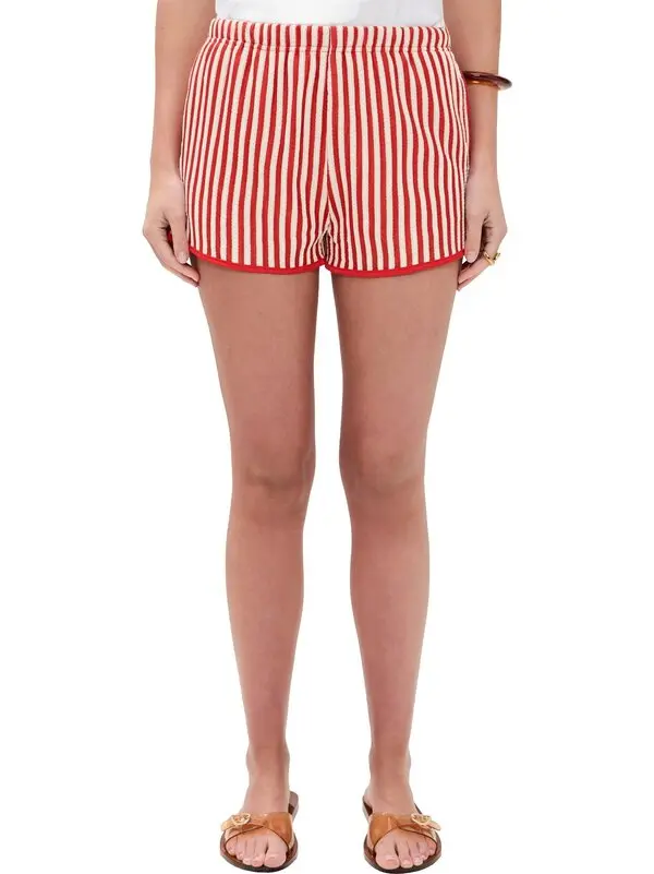 BAILEY ROSE Striped Knit Shorts - Chili