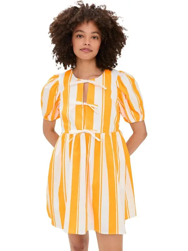 English Factory Bold Stripe Mini Dress - Yellow/white