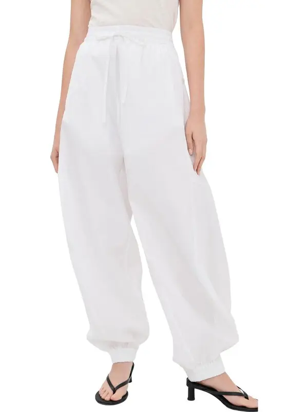 RÓHE Crushed Cotton Volume Trousers - Optic White