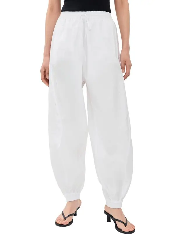 RÓHE Crushed Cotton Volume Trousers - Optic White