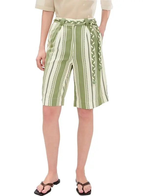 DRESS TO Stripe Print Bermuda Shorts - Relaxing Stripe