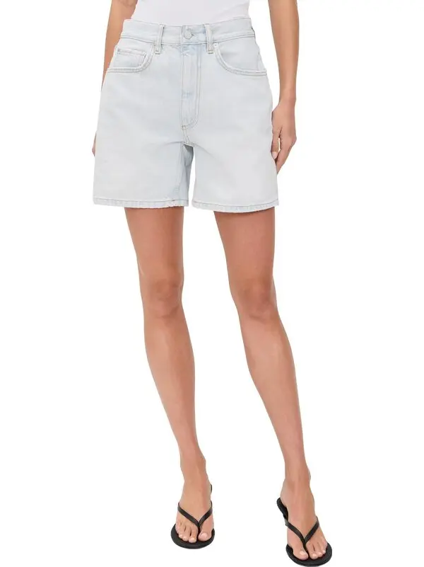 ANINE BING Delaney Relaxed High Rise Denim Shorts - Lucid Blue