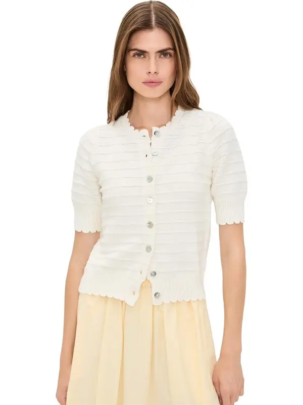 MAREA Evelyne Cable Knit Cardigan - Ivory