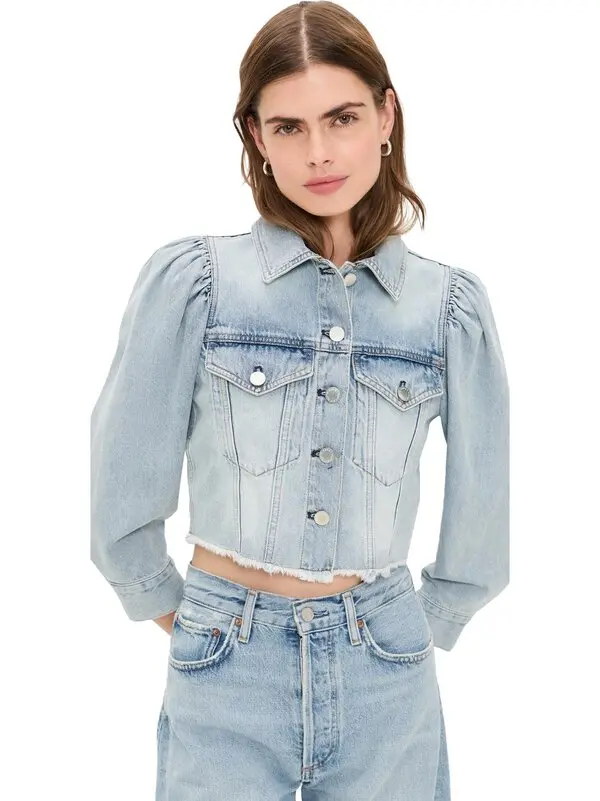 Alice + Olivia Lana Denim Jacket - Rockstar Blue