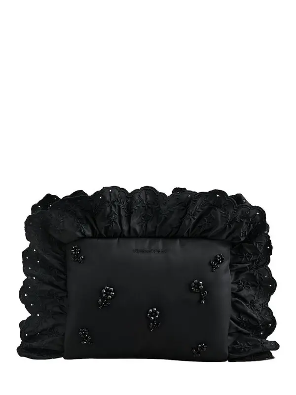 Simone Rocha Embroidered Clutch - Black/jet