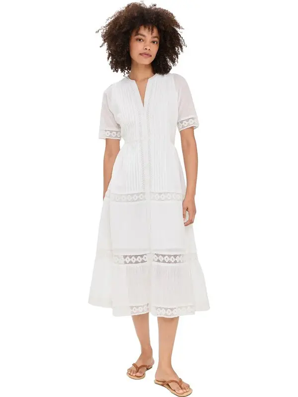 MAREA Eve Cotton Dress - White Dobby