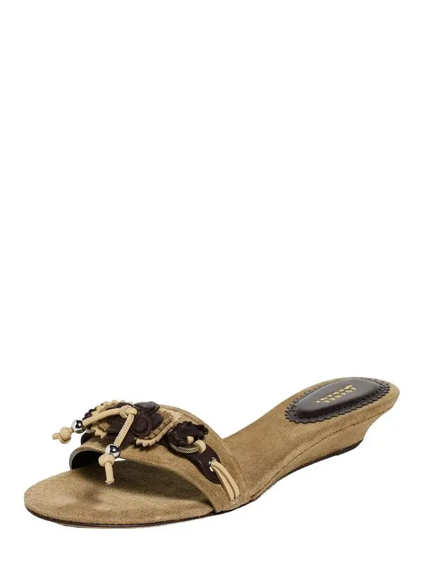 Isabel Marant Iela Wedge Mule Sandals - Taupe