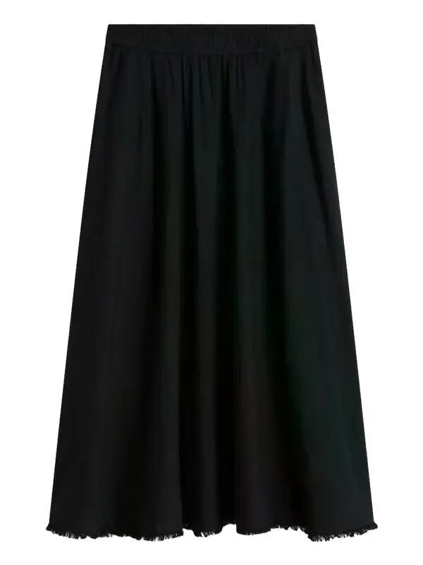 Tommy Hilfiger Frayed Hem Gathered Skirt - Black
