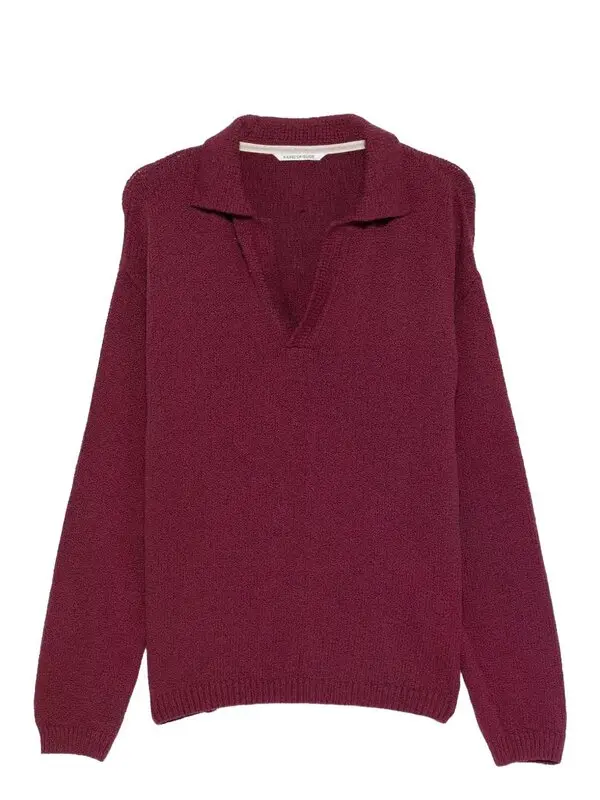 A KIND OF GUISE Marabou V-neck Sweater - Red