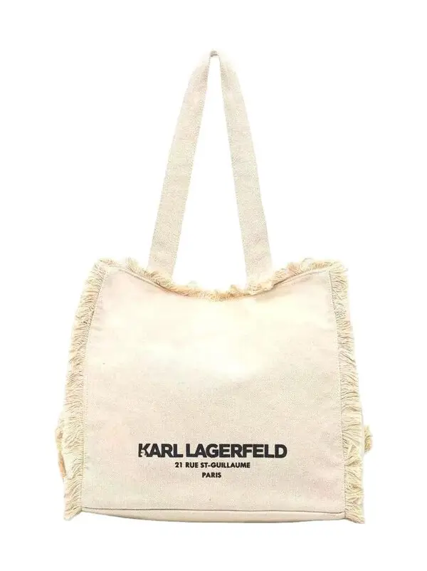 Karl Lagerfeld Frayed-edge Tote Bag - Neutrals
