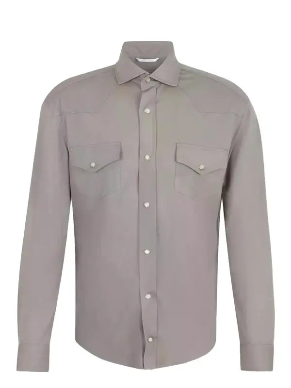 Marco Pescarolo Western-style Jersey Shirt - Grey