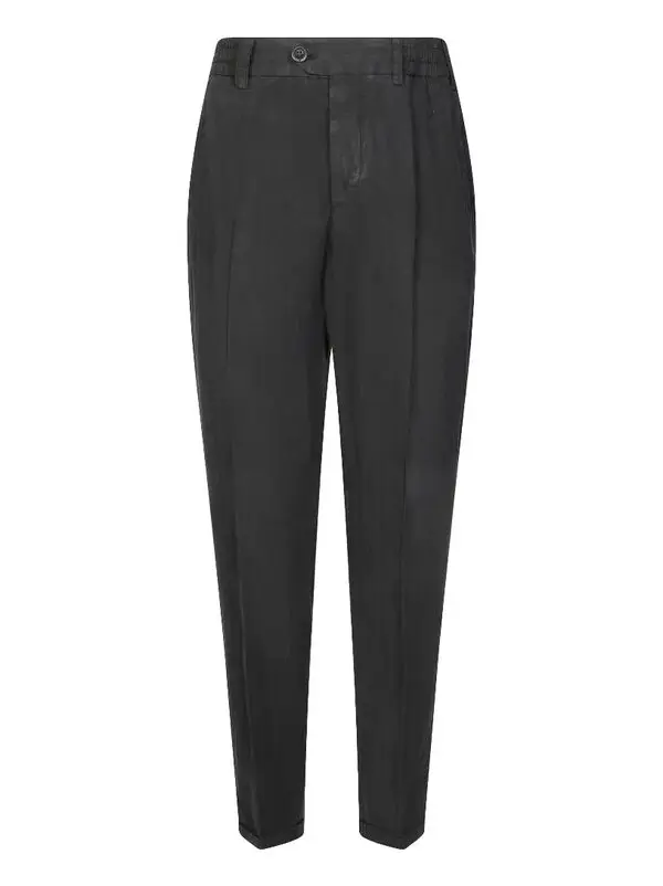 PT TORINO Herringbone Pleated Trousers - Grey