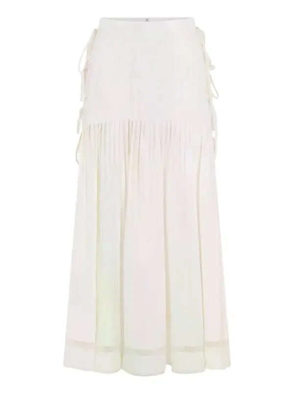Rabanne Lace Side Bow Midi Skirt - Neutrals