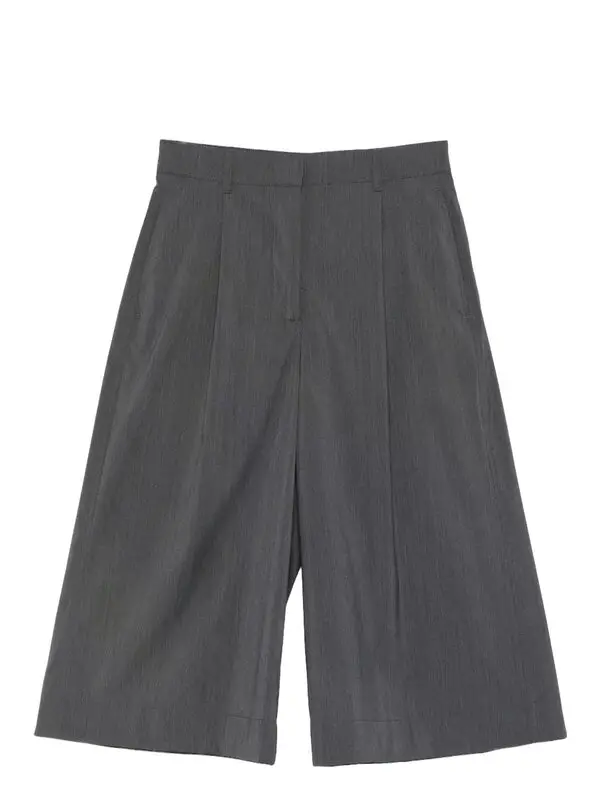 Herno Pleated Wide-leg Shorts - Grey