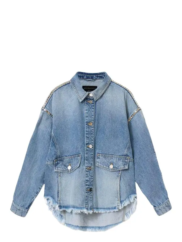 ALLSAINTS Hettie Stud Denim Shacket - Blue