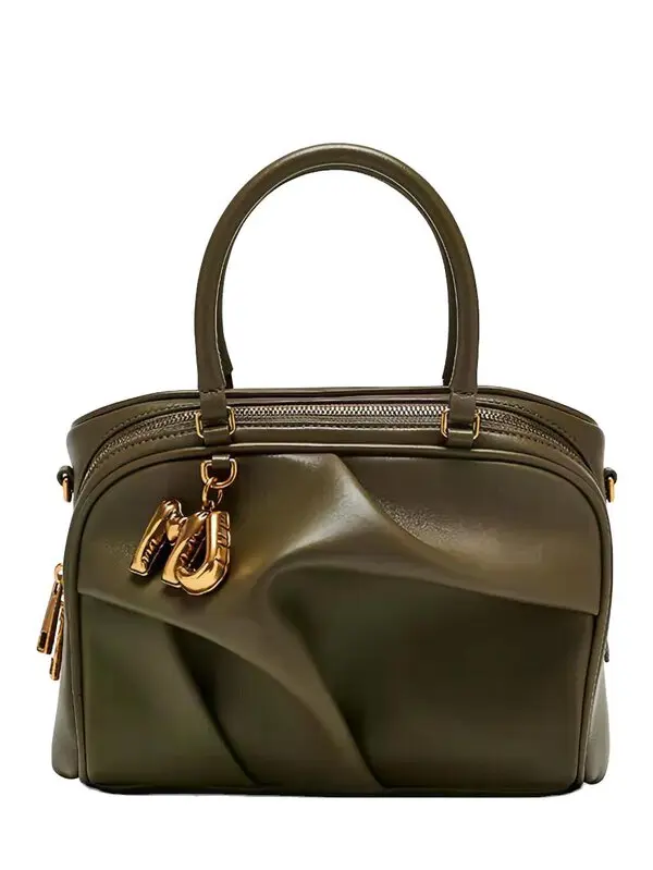 Marc Jacobs Bauletto Draped Leather Shoulder Bag - Green