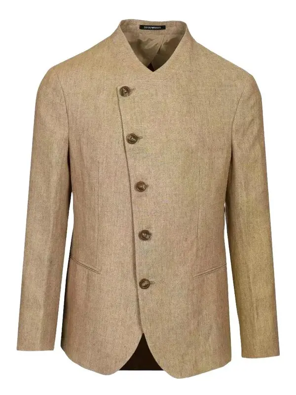 Emporio Armani Diagonal-button Blazer - Neutrals
